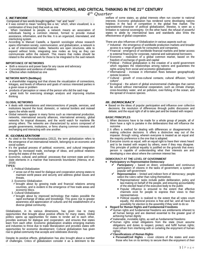 TRENDS Q4 Lesson Handout | PDF