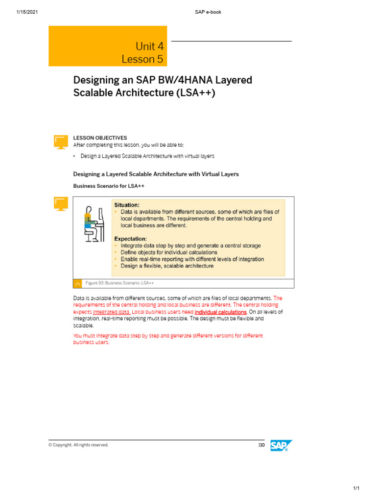 Unit 4 Lesson 5: Designing An SAP BW/4HANA Layered Scalable ...