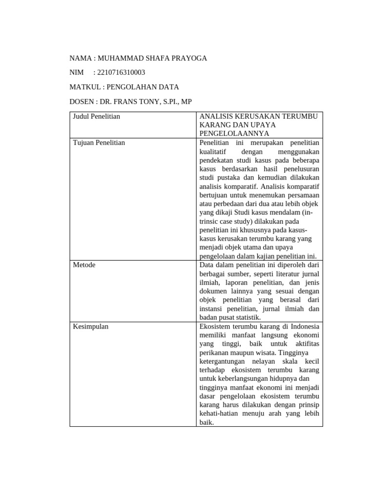 Muhammad Shafa Prayoga-2210716310003 | PDF