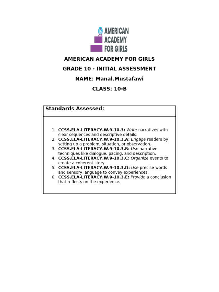 Writing Benchmark GR-10 | PDF