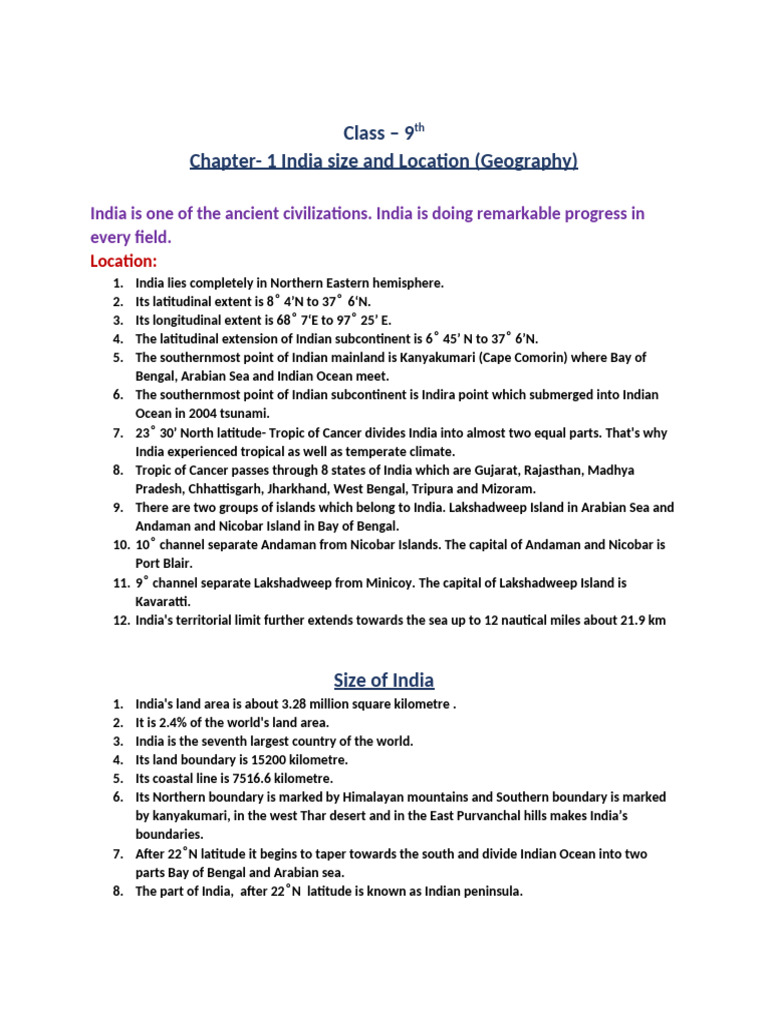 Complete Ch. 1, Geography, 9th | PDF
