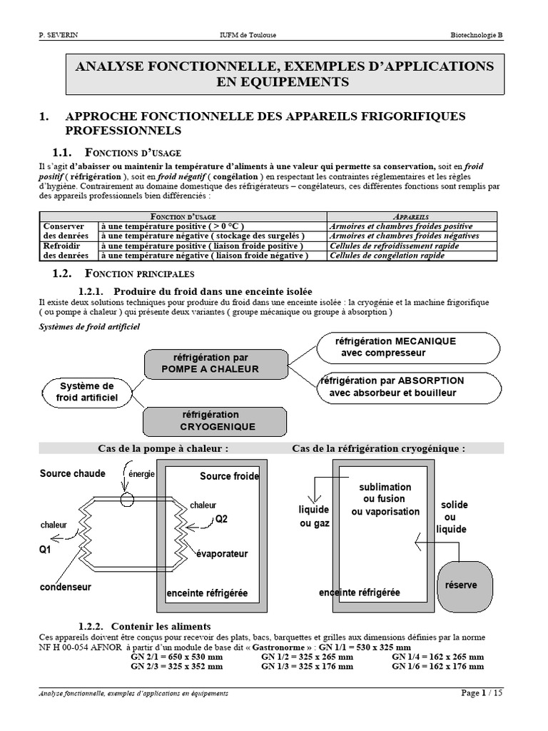 Analyse Fonctionnelle, Exemple D'application en Équipements | PDF