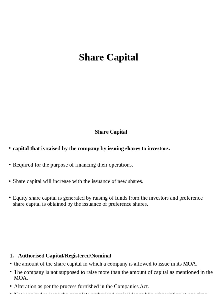 Share Capital | PDF