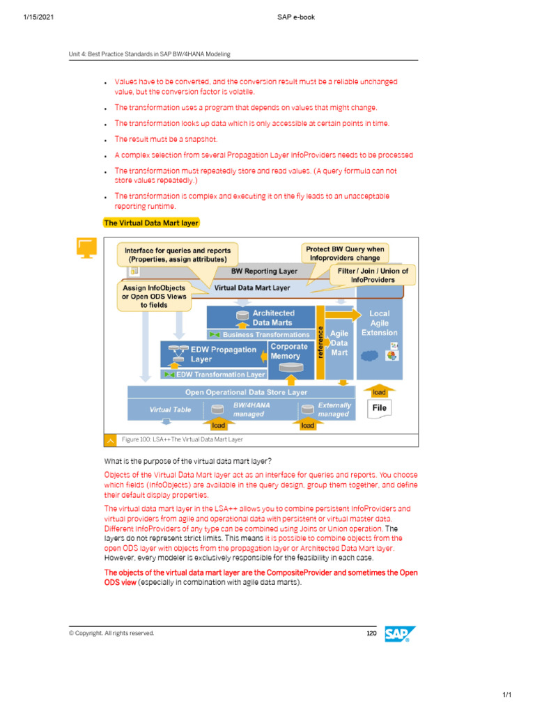 The Virtual Data Mart Layer: Unit 4: Best Practice Standards in SAP BW ...