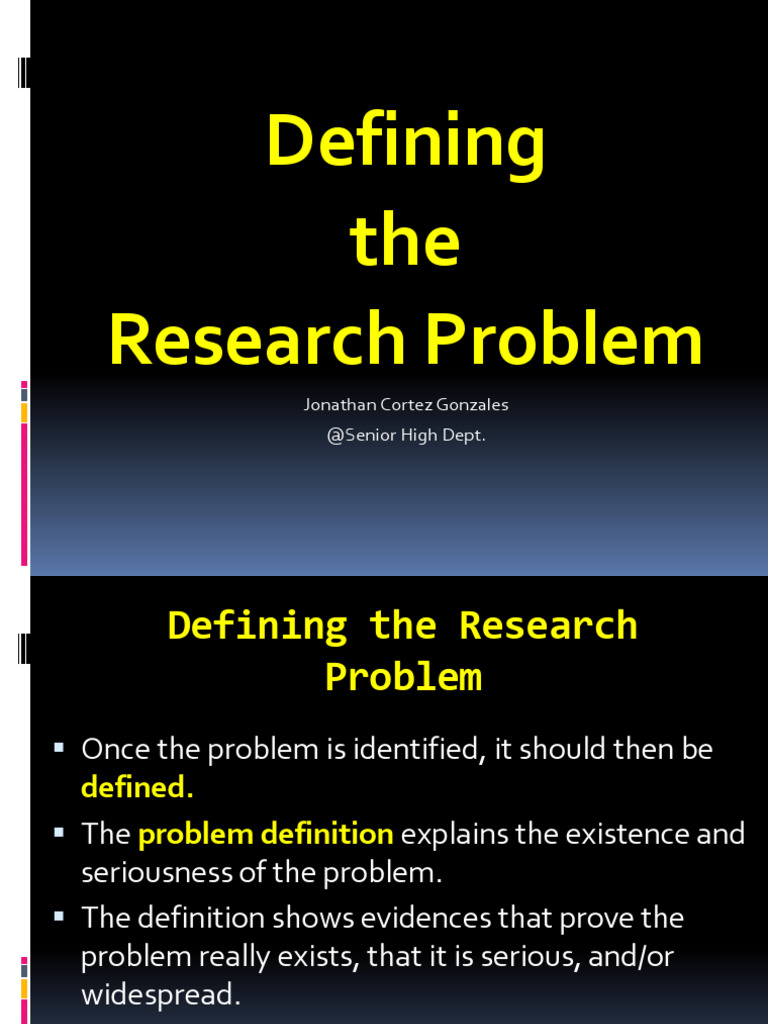 Defining The RESEARCH PROBLEM | PDF