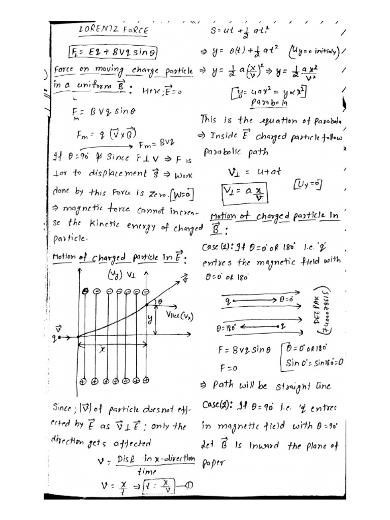 Motion of charged particle in | PDF