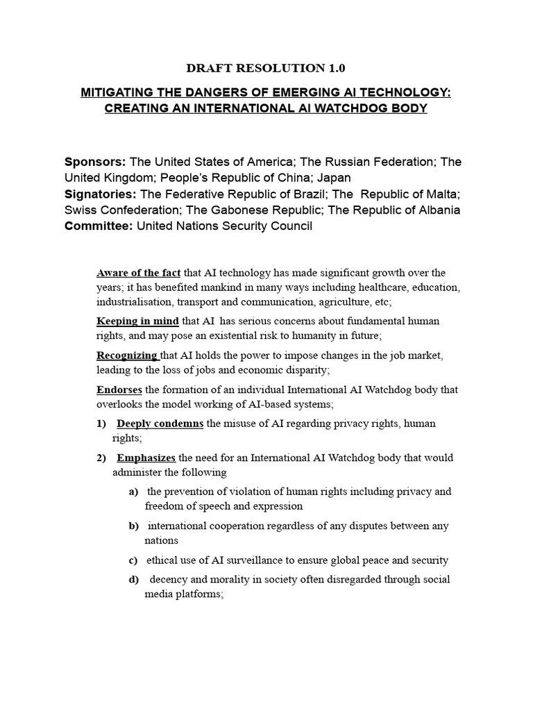 Draft Resolution | PDF