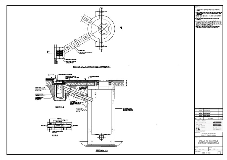 SD 6-17-103 Rev 5 Gully To Manhole Connection Details | PDF