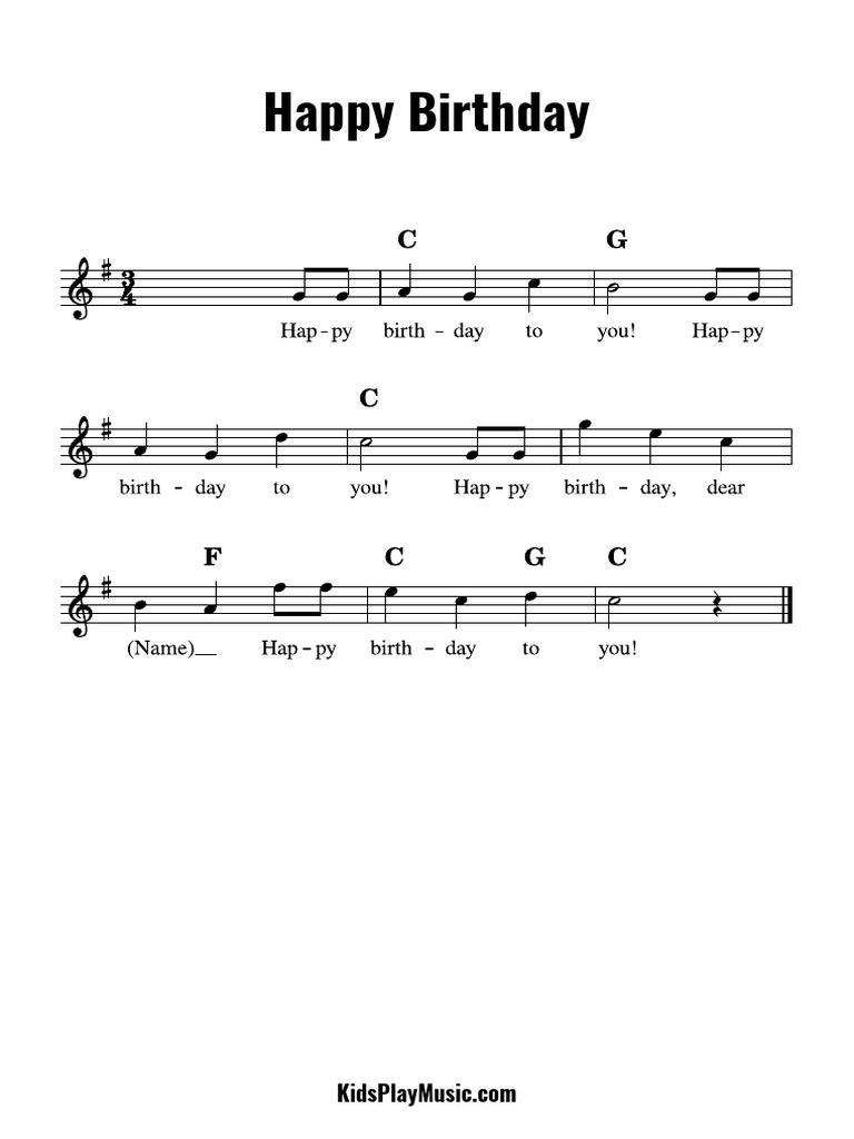 Happy Birthday Piano Sheet Music | PDF