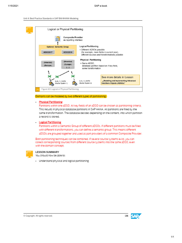 Unit 4: Best Practice Standards in SAP BW/4HANA Modeling: Figure 113 ...