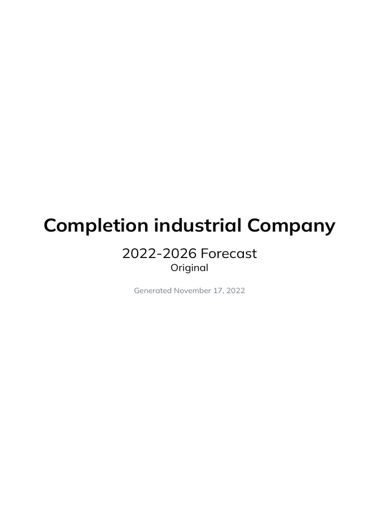 Completion Industrial Company 2022 2026 Original | PDF
