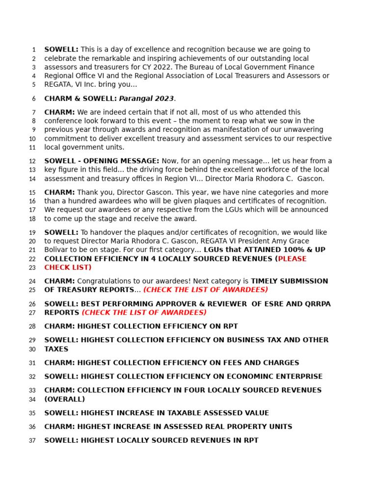 Awarding Script | PDF