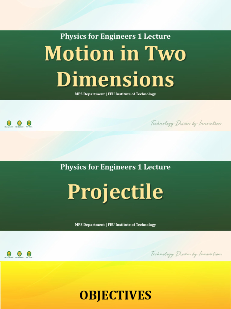 Projectile Motion in Two Dimensions | PDF | Projectiles | Mechanical ...