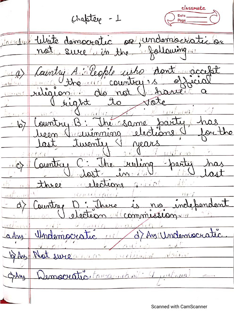 SST Civics Chapter 1 Question Amd Answer | PDF