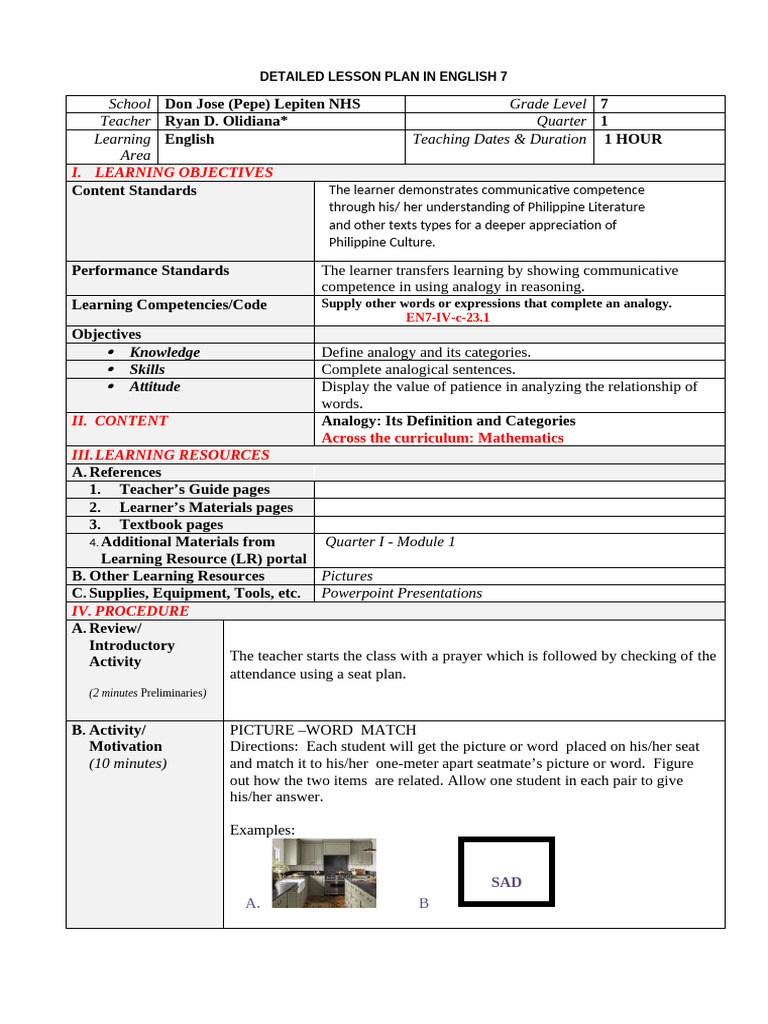 DLP-COT Q1 Eng7 Module 1 | PDF