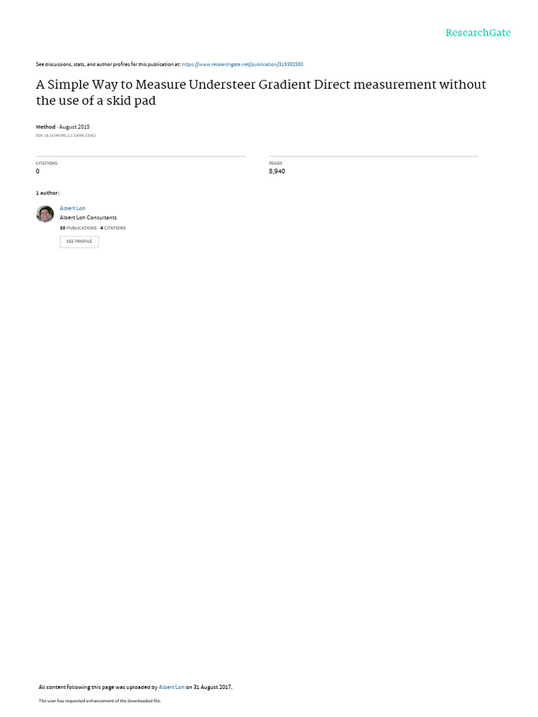 ASimple Wayto Measure Understeer Gradient | PDF | Vehicle Technology ...