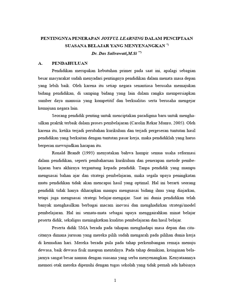 14 Makalah Joyful Learning | PDF