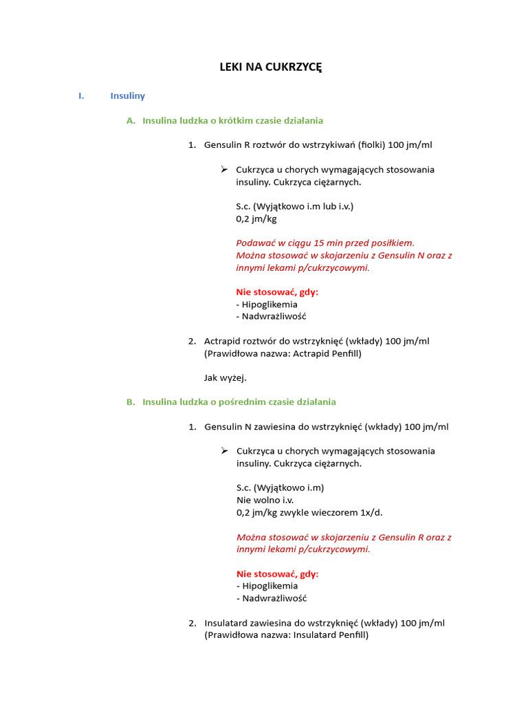 Leki Cukrzyca | PDF