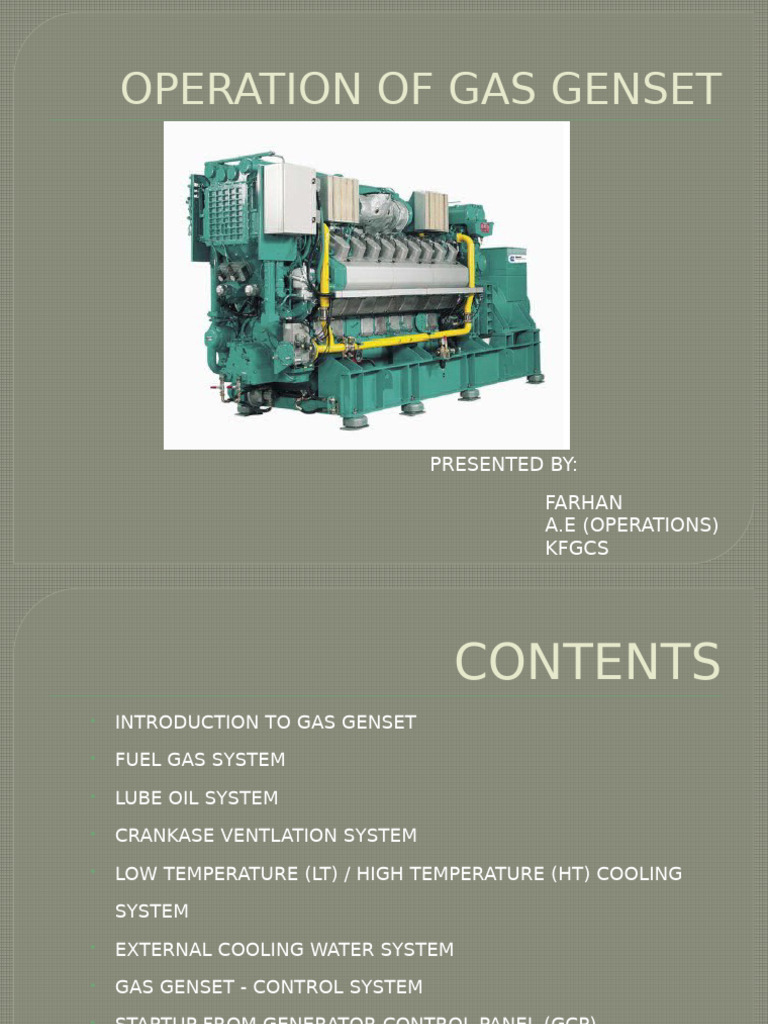 Operation of Gas Genset | PDF