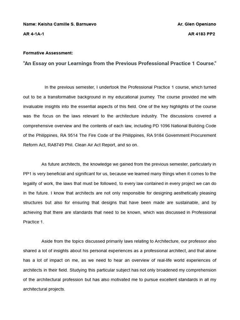 PP2 Formative Assessment | PDF