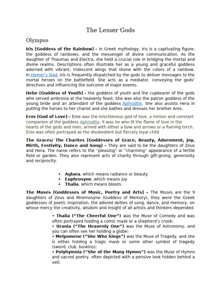 The-Lesser-Gods-sa-Mythology | PDF