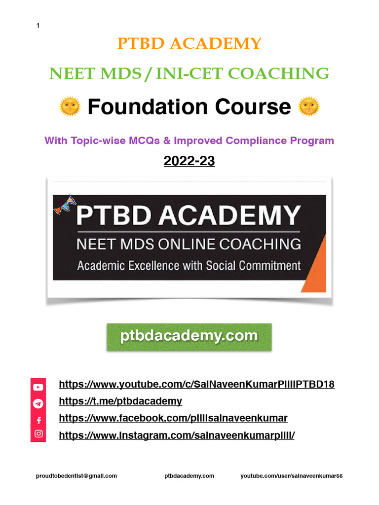 Foundation Course 2022-23 | PDF