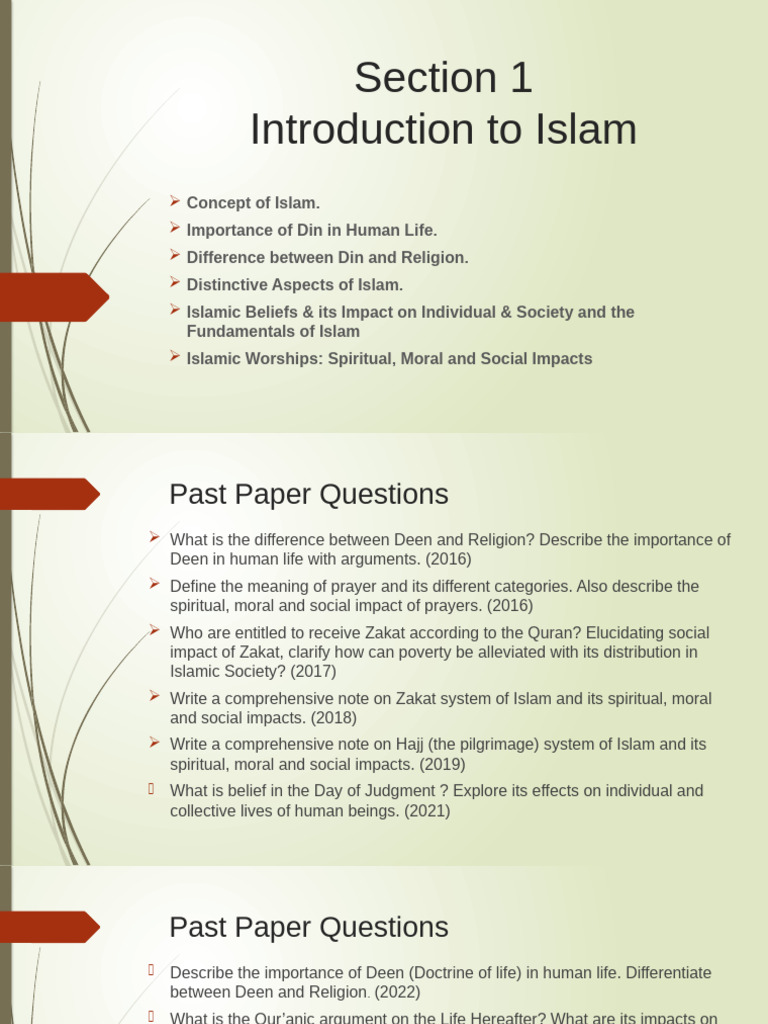 Section 1 - Introduction To Islam | PDF