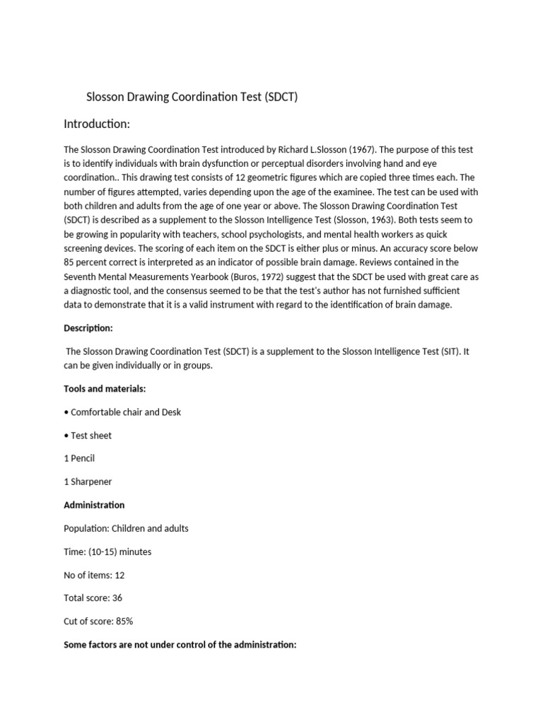 Slosson Drawing-WPS Office | PDF | Drawing | Psychology