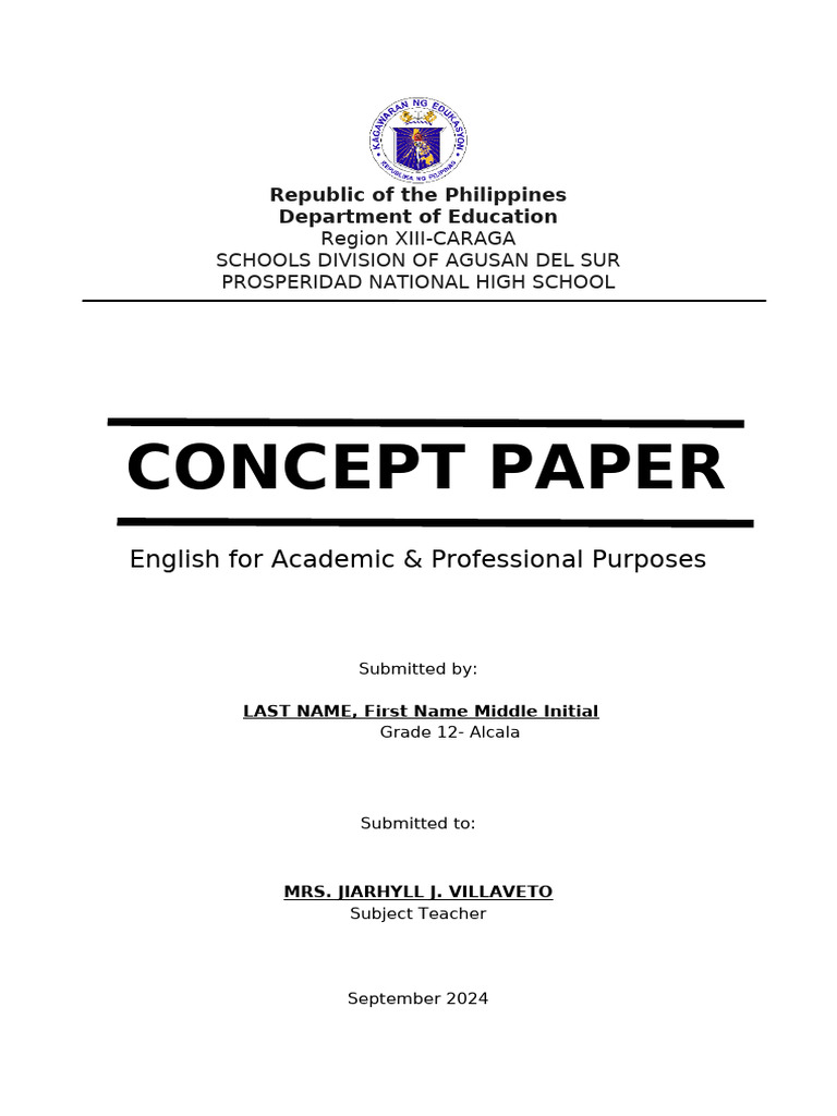 Concept Paper Cover Page Template | PDF