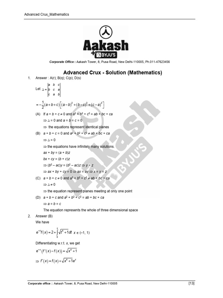 Maths solution | PDF Maths solution | PDF