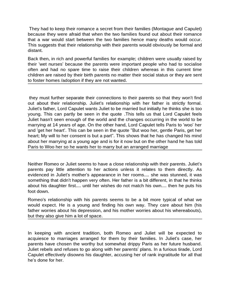 Romeo and Juliet Parents | PDF