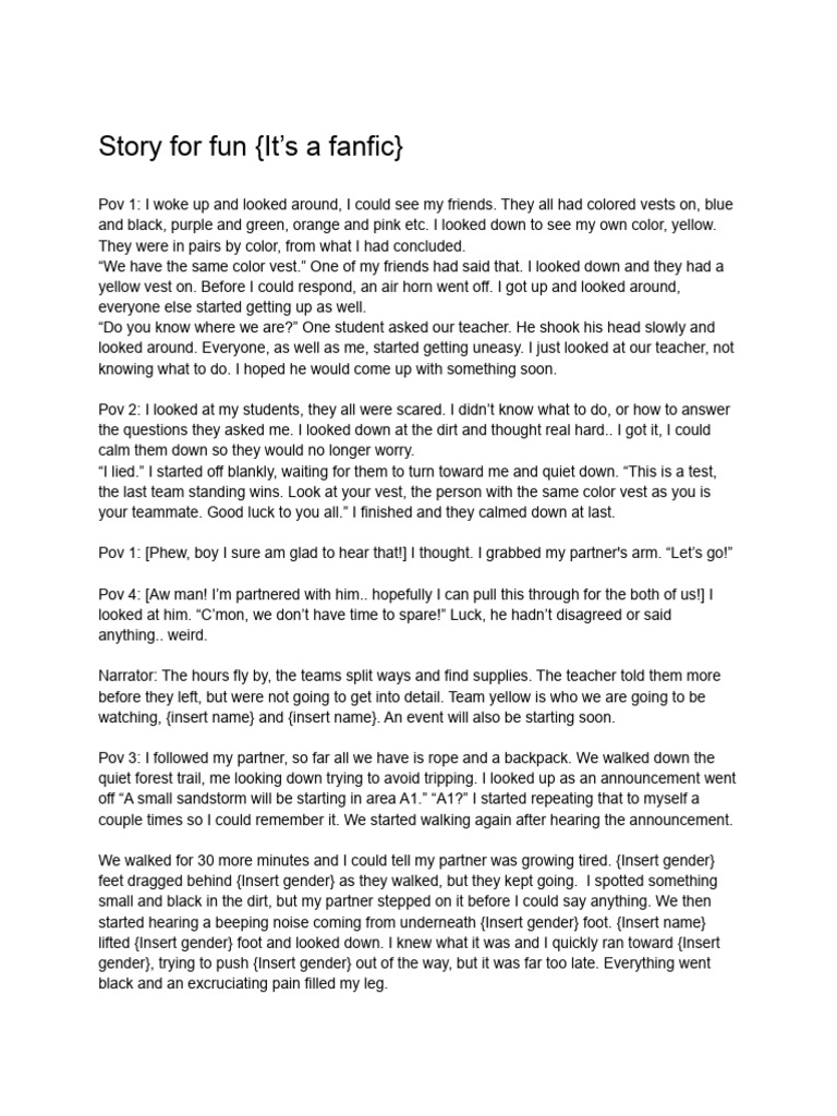 Story For Fun (It's A Fanfic) | PDF