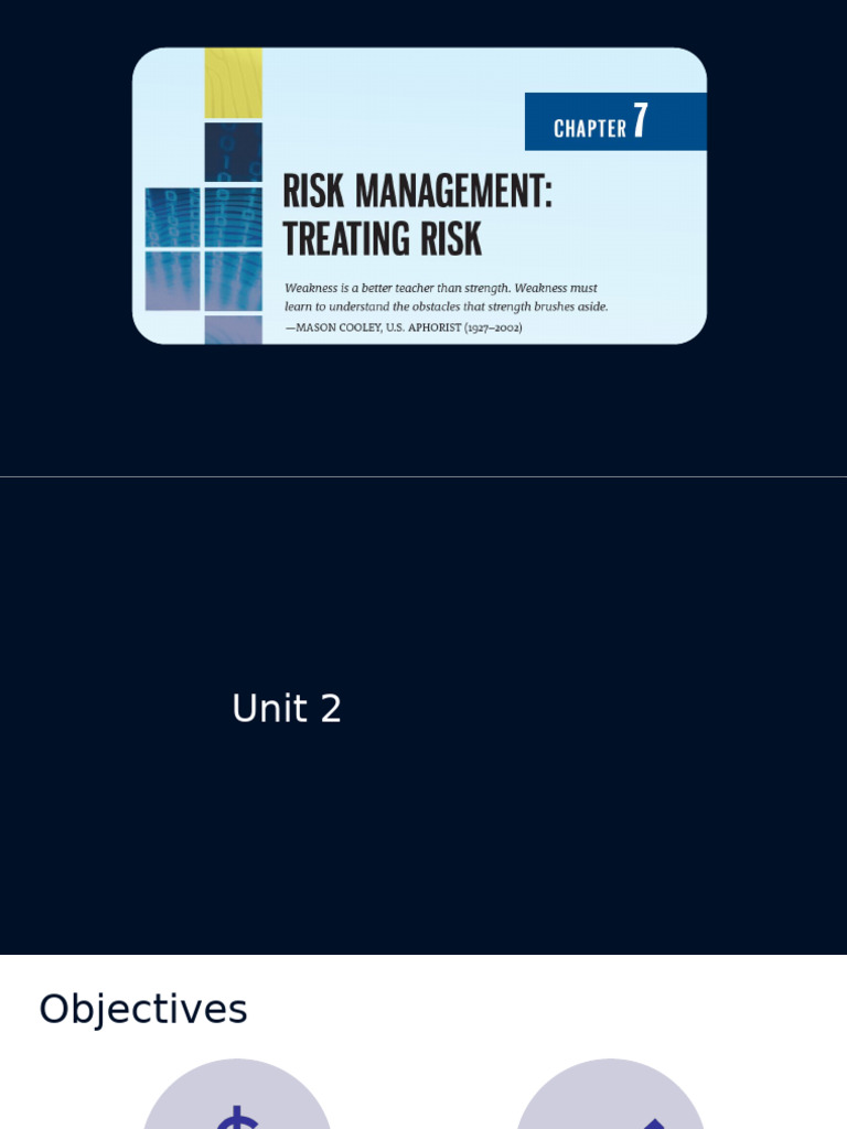 Chapter - 07 - Risk - Management - Treating - Risk Unit 2 | PDF