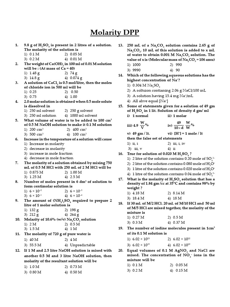 Concentration Terms Dpp | PDF