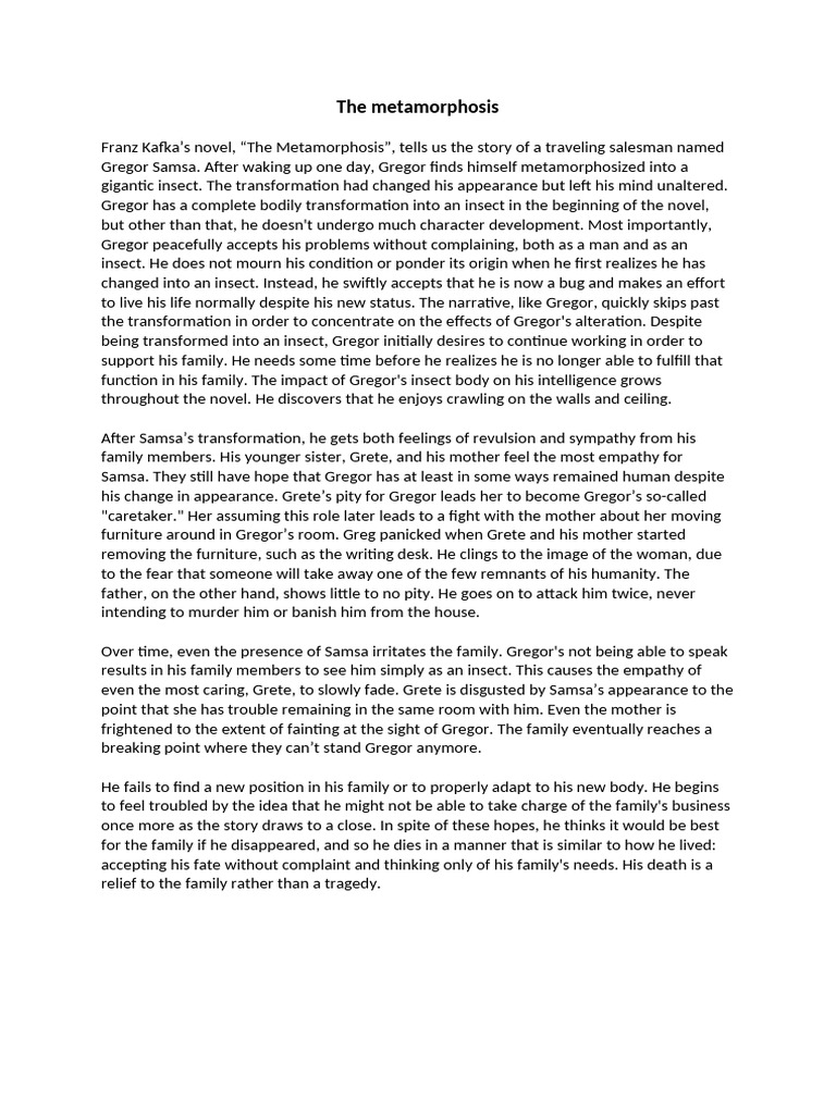The Metamorphosis | PDF