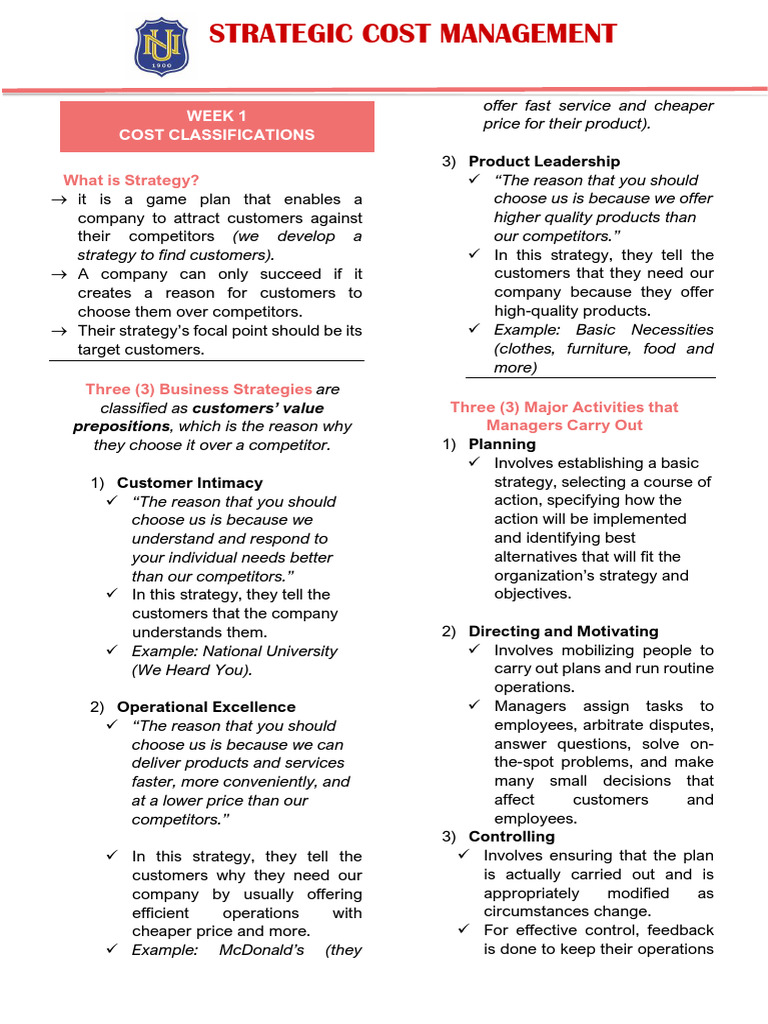 Strat Cost Reviewer No Answer For Computations | PDF