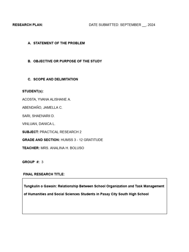 PR2 - Research Plan | PDF