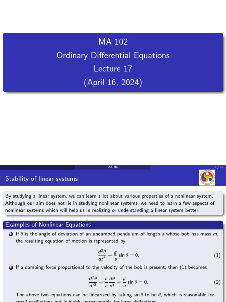 MA102 Lec17 Handout | PDF