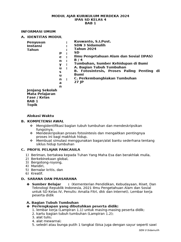 Ma Ipas K4 Bab 1 | PDF