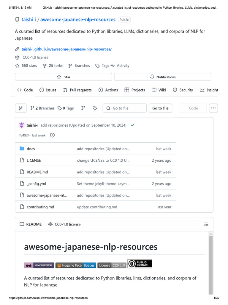 Awesome-japanese-nlp-resources | PDF Awesome-japanese-nlp-resources | PDF