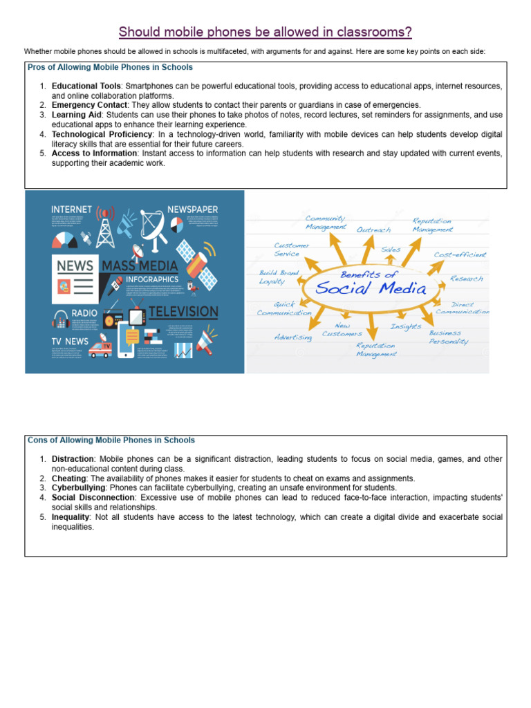 Should Phones Be Allowed in Classrooms | PDF