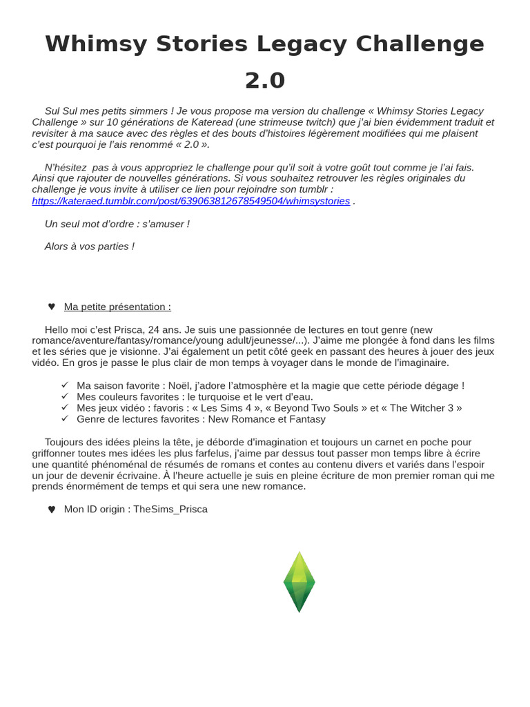 Whimsy Stories Challenges 2.0 2 | PDF