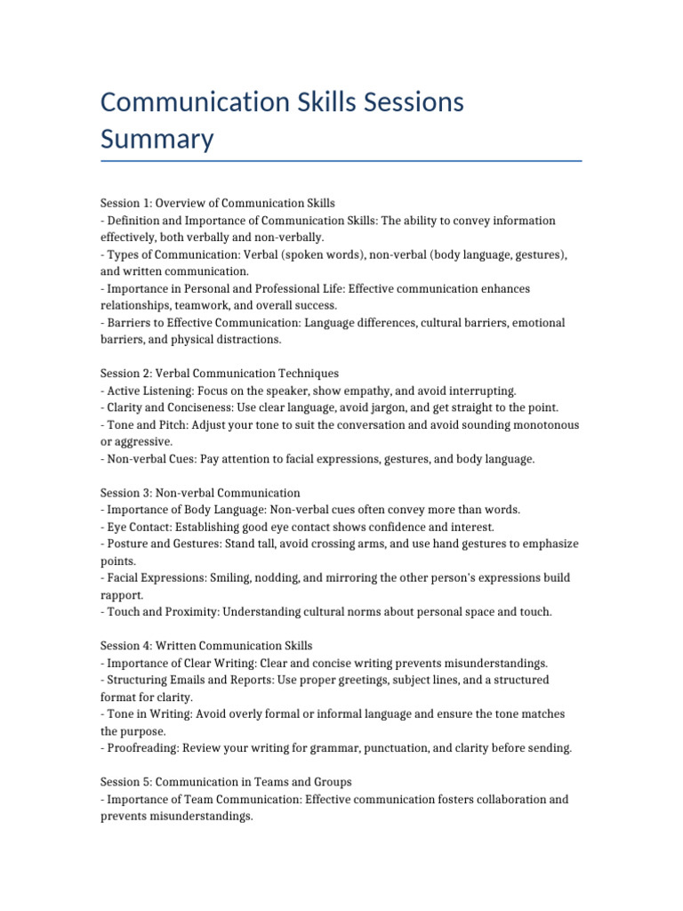 Comprehensive Communication Skills Guide | PDF | Body Language | Communication