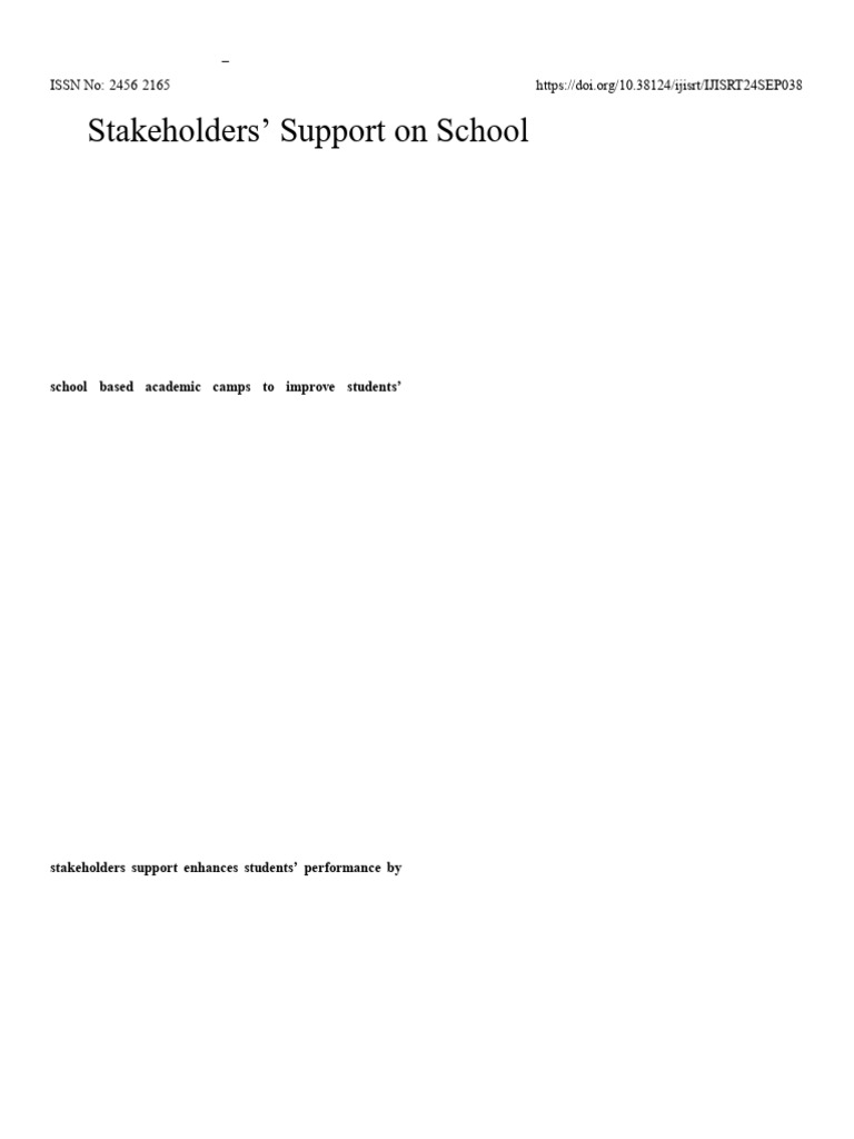 Stakeholder Support for Academic Camps | PDF | Teachers | Methodology