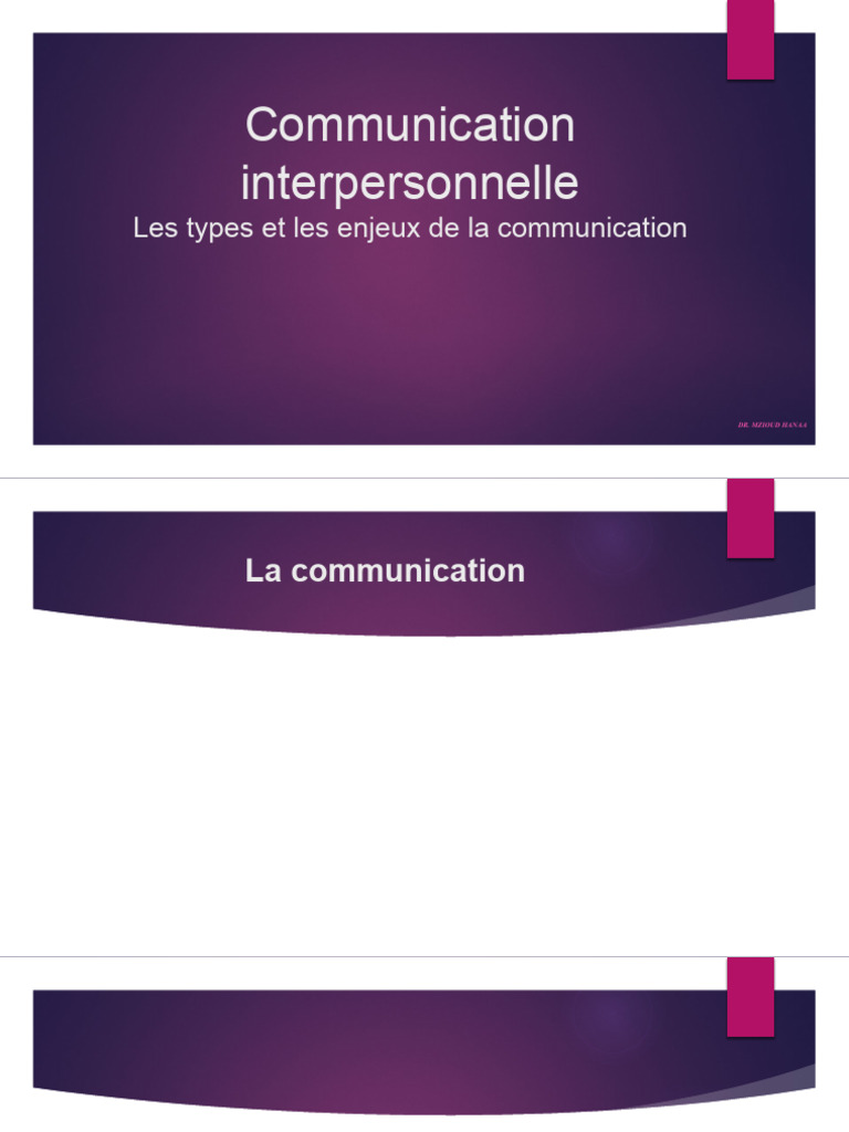 Communication Interpersonnelle | PDF