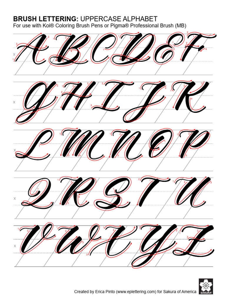 Brush-Lettering_Uppercase-Alphabet | PDF