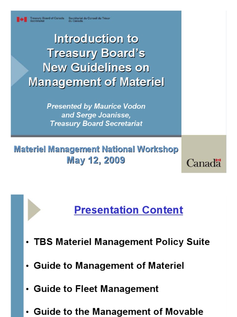 Treasury Board Materiel Management Guide | PDF | Life Cycle Assessment ...