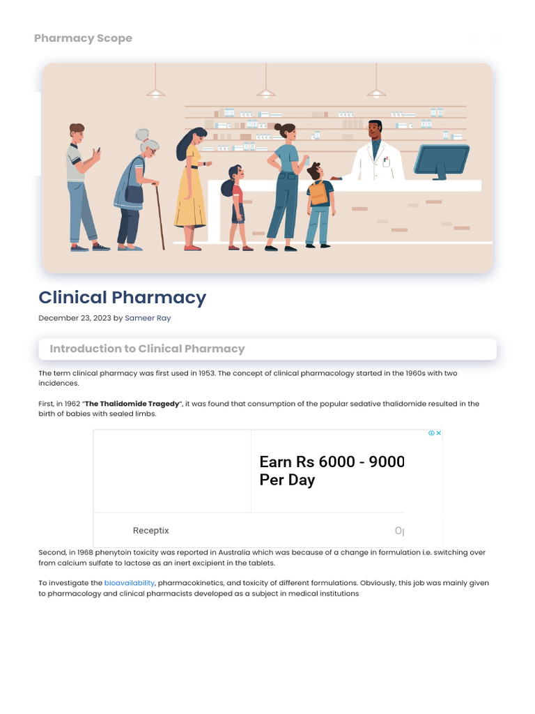 Clinical Pharmacy - Role and Responsibility of Clinical Pharmacist | PDF