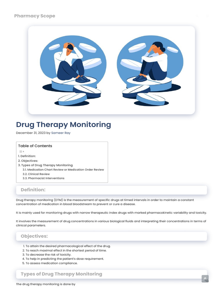 Drug Therapy Monitoring - Definition, Objectives and Types | PDF