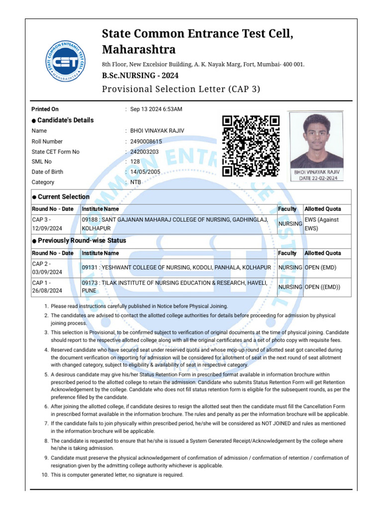 Selection Letter | PDF